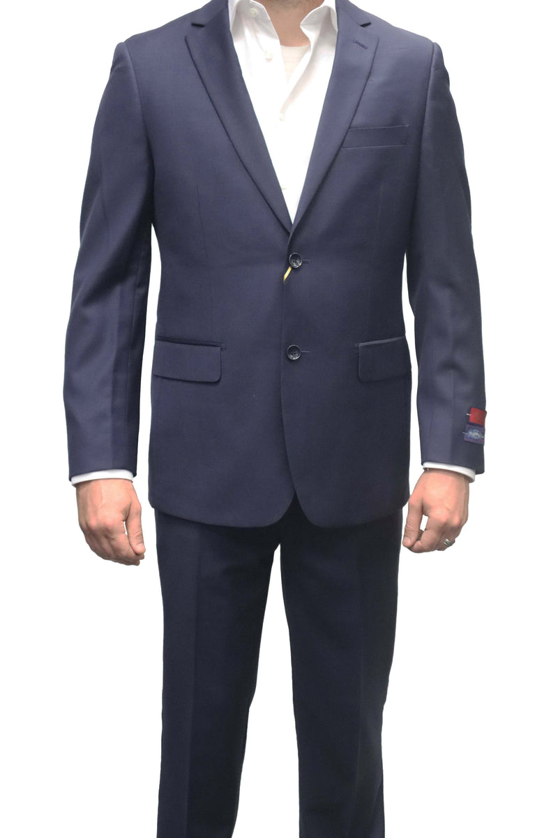 MANTONI | M4091-2B | 2 Button Side Vented Wool Suit Jacket | New Navy ...
